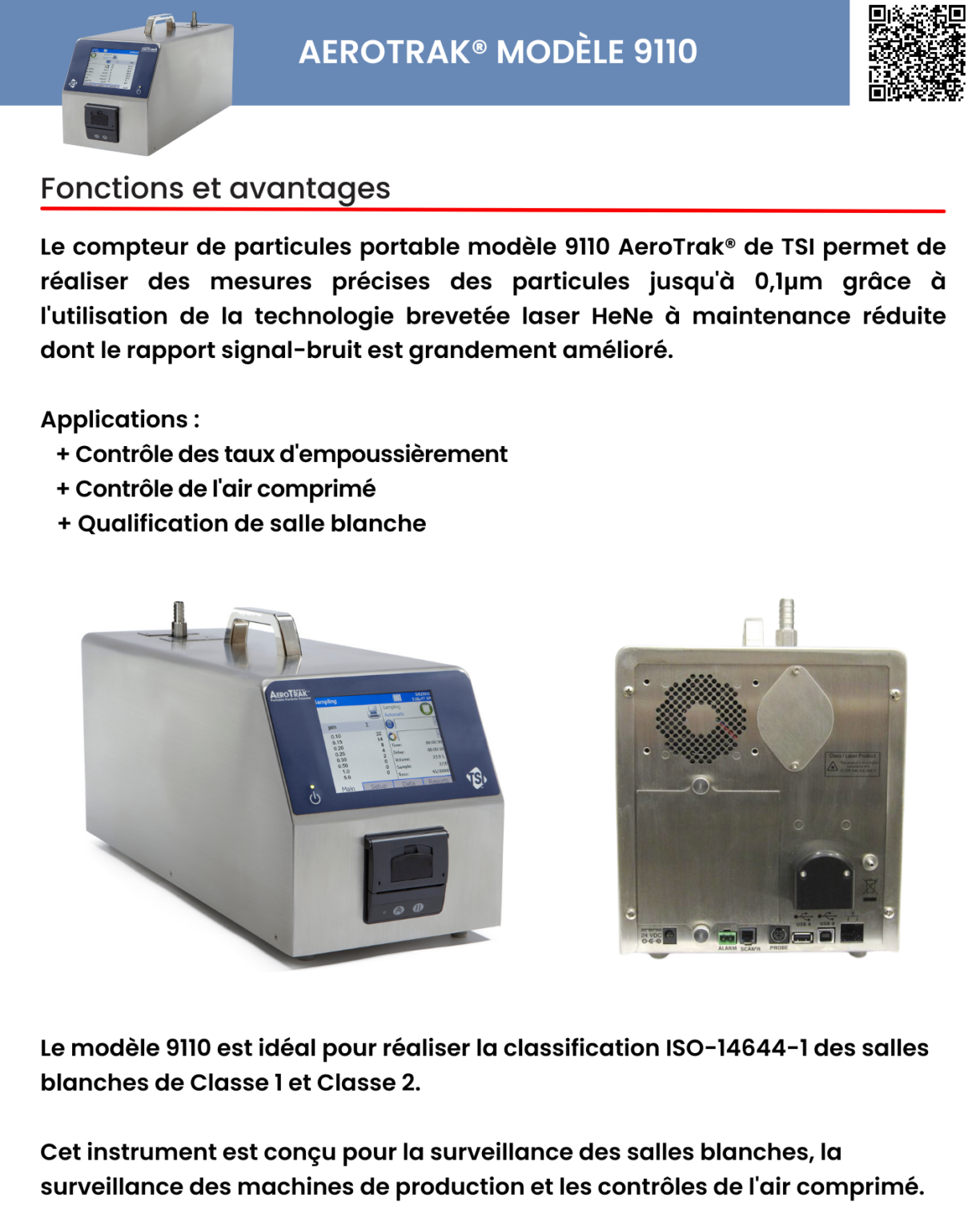 COMPTEUR DE PARTICULES AEROTRAK de TSI